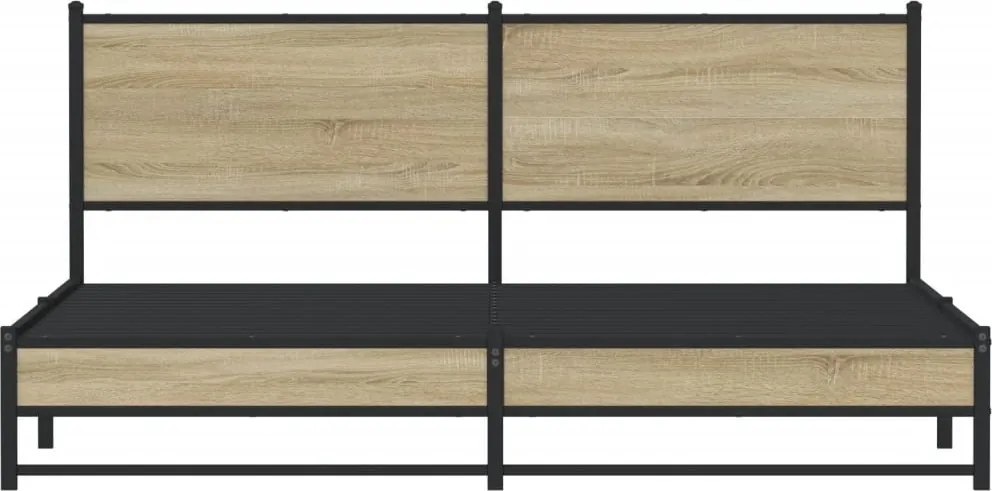 Kovový rám postele bez matrace dub sonoma 180 x 200 cm 3301395