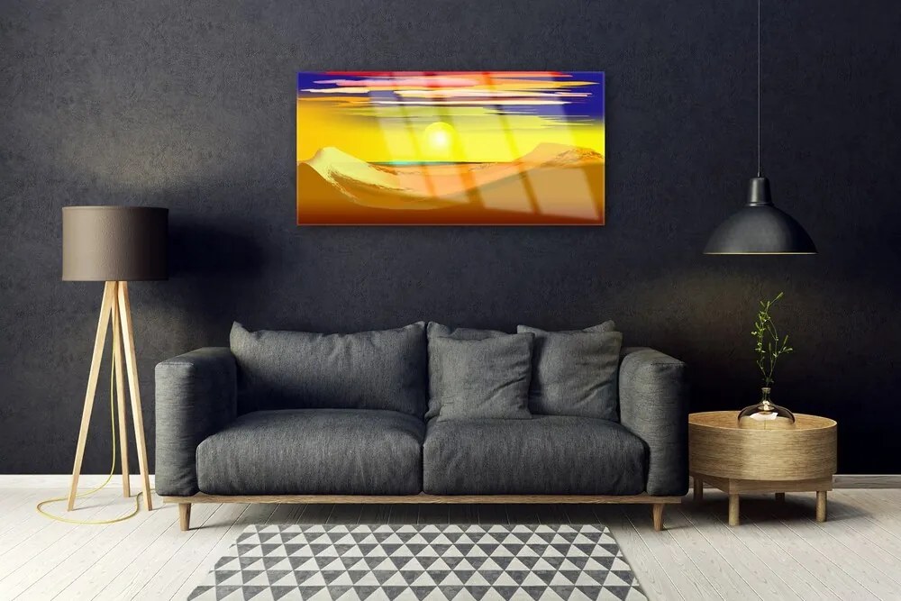 akrylový obraz Poušť Šlunce Umění 100x50 cm
