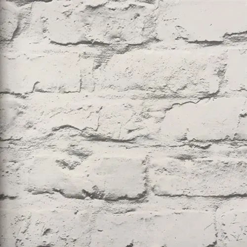 Vliesové tapety na zeď Wood´n Stone cihlová zeď bílo-šedá