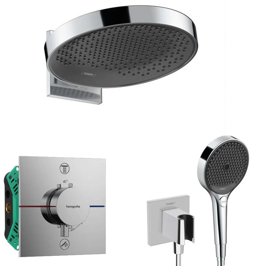 Hansgrohe - Sprchový set s termostatem pod omítku, s tělesem, průměr 36 cm, 3 proudy, chrom SANI21HHH011