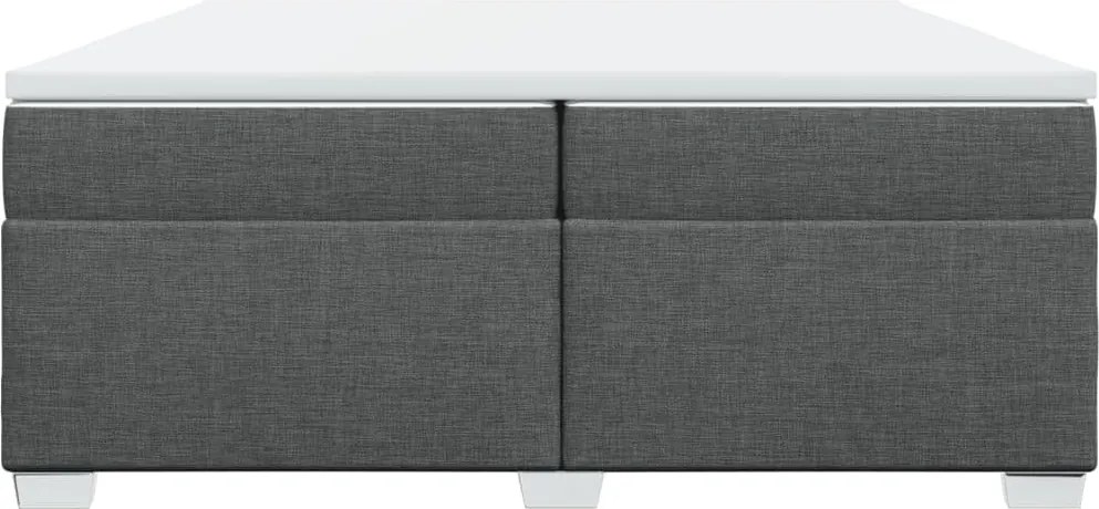 Box spring postel s matrací tmavě šedá 200x200 cm textil 3285159