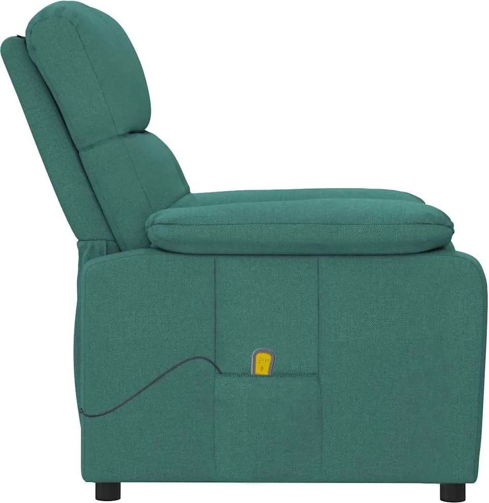 Masážní křeslo tmavě zelené textil 289678
