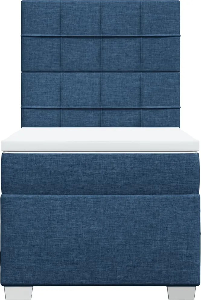 Box spring postel s matrací modrá 90x190 cm textil 3290349