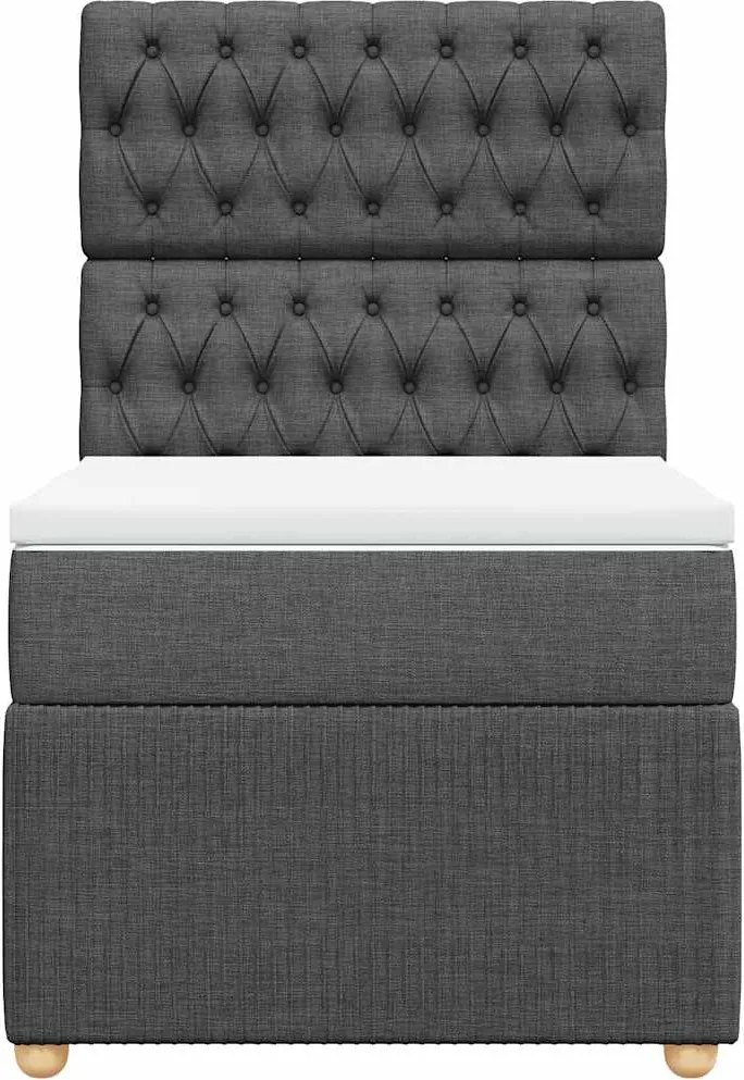 Box spring postel s matrací tmavě šedá 90x200 cm textil 3294247