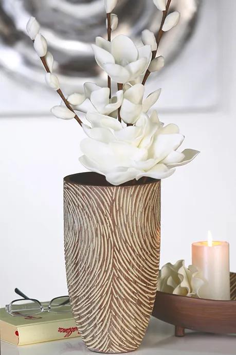 Bighome - Váza RATAR 30 cm - hnedá, krémová