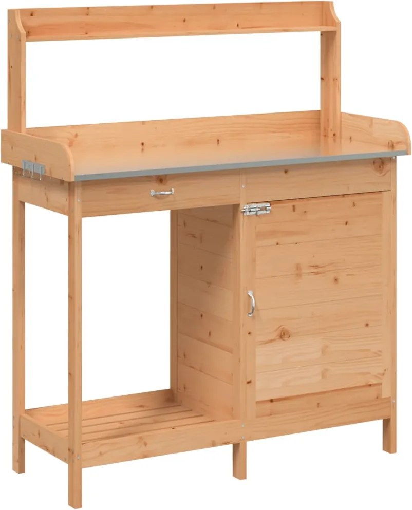 Přesazovací stůl se skříňkou hnědý 110,5x45x124,5cm masiv jedle 156344