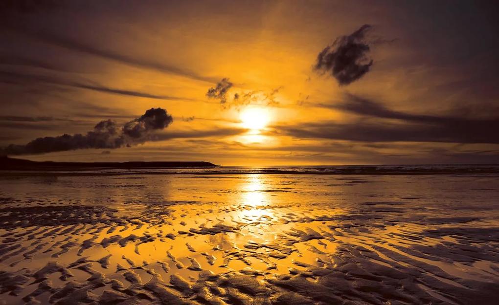 Fototapeta - Pláž při západu slunce (152,5x104 cm)