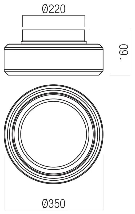 Redo group Redo Solera, skleněné kouřové stropní svítidlo, LED 24W 3000/4000K, průměr 35cm
