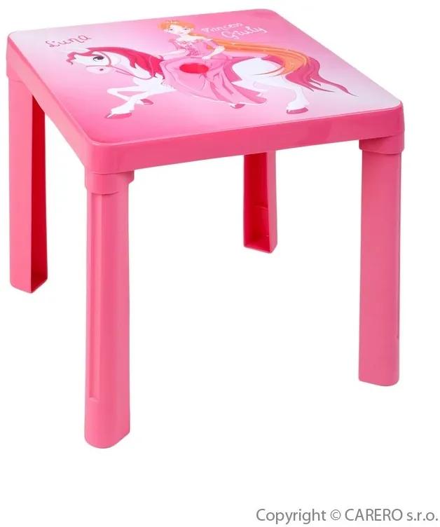 Dětský zahradní nábytek - Plastový stůl růžový Růžová