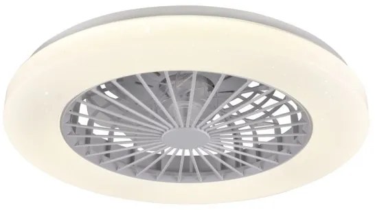 LED Stmívatelné stropní svítidlo s ventilátorem LIBYA LED/48W/230V 3000-6500K+DO