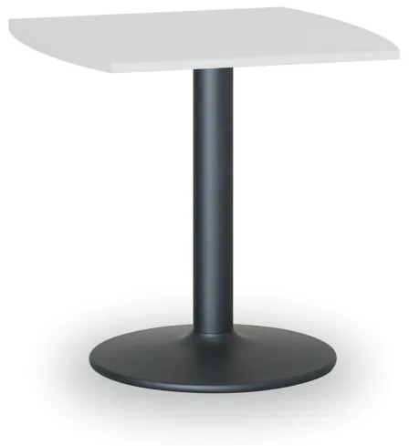 Konferenční stolek ZEUS II, 660x660 mm, černá podnož, deska bílá