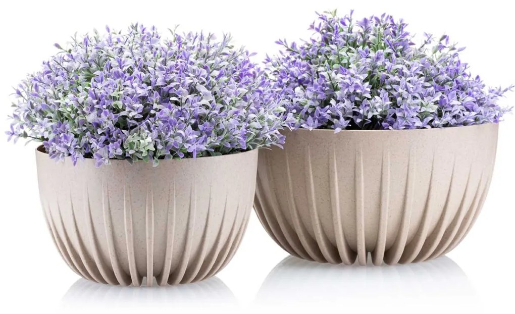 Květináč STRIPPED ECO 30 cm latte