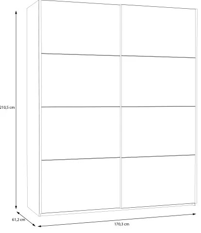 Šatní skříň KARO 170x210 cm bílá