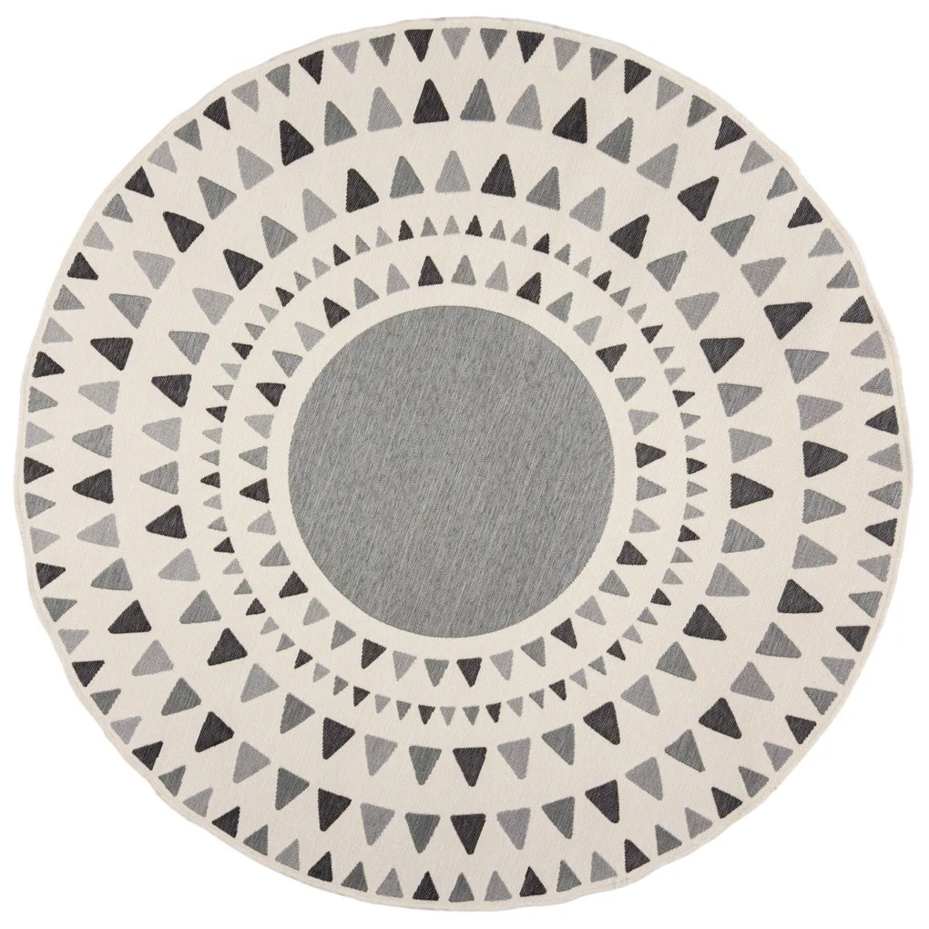 Flair Rugs koberce Kusový koberec Dauntless Shadow Rays Grey – na ven i na doma - 160x160 (průměr) kruh cm