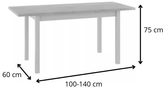 Rozkládací jídelní stůl Adam 100/140 cm kašmír/dub cremona torro