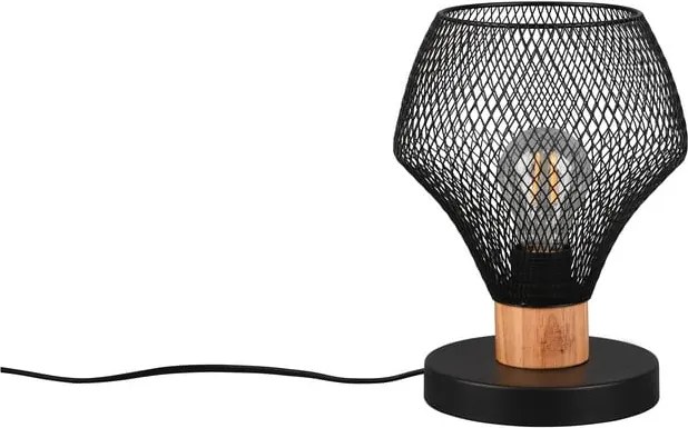 Černá stolní lampa s kovovým stínidlem (výška 25 cm) Valeria – Reality
