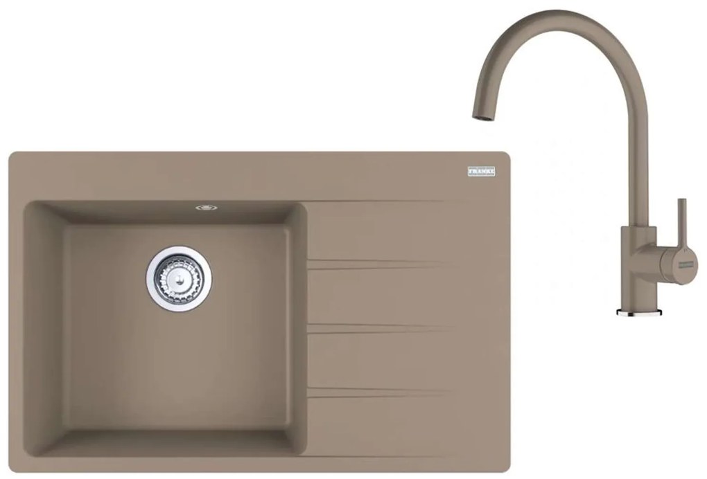 Franke - Kuchyňský set G272KA, fragranitový dřez CNG 611-78 TL/2 a baterie FC 6018.424, kašmír 114.0700.777