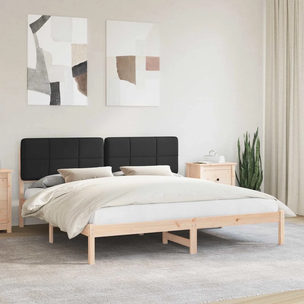 Rám postele s čalouněným čelem s čelo Černá 200 x 200 cm 3405569