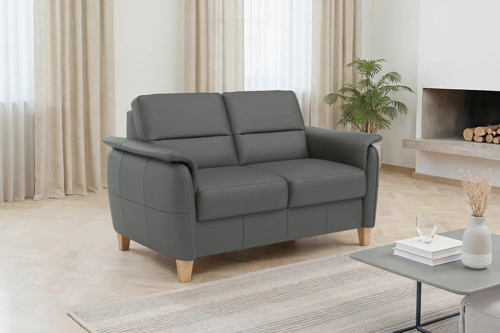 XXXLutz DVOUMÍSTNÁ POHOVKA, antracitová, pravá kůže Sit & More - Pohovky - 0001440332B0