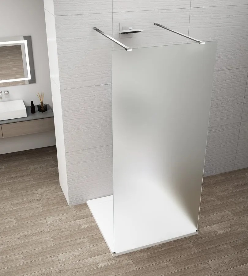 Polysan Esca Chrome sprchová zástěna 140 x 210 cm jednodílná do prostoru aluchrom sklo matné ES1114-05