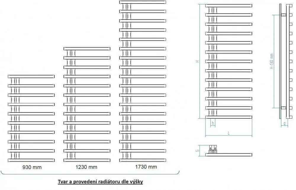 HOPA Koupelnový radiátor DARVEL antracit Barva radiátoru - Antracit, Rozměr radiátoru - 400 × 930 mm, výkon 337 W, Typ připojení - Středové 50 mm RADDAV409016