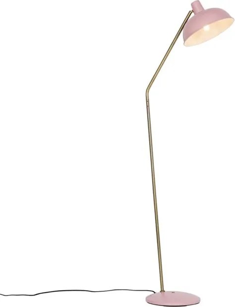 Stojací retro lampa růžová Milton Pink