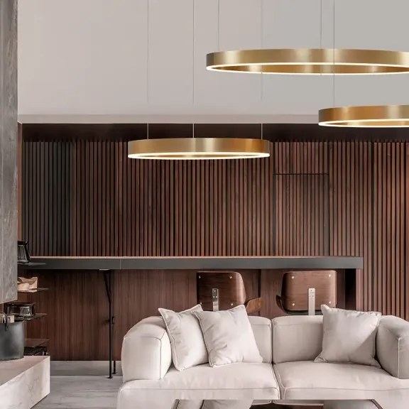 LED lustr Motif 100 zlaté stmívatelné