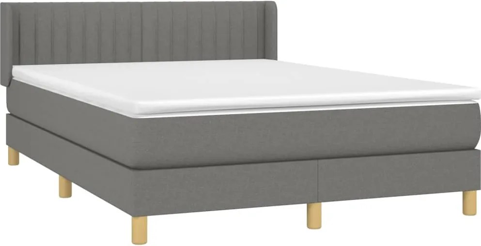 Box spring postel s matrací tmavě šedý 140 x 190 cm textil 3130426