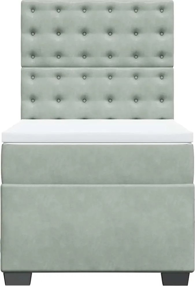 Box spring postel s matrací světle šedá 90x190 cm samet 3293098