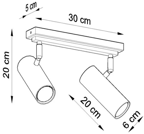 Sollux SL.0496 - Bodové svítidlo DIREZIONE 2xGU10/40W/230V bílá