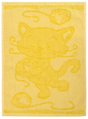 Profod Dětský ručník Cat yellow, 30 x 50 cm