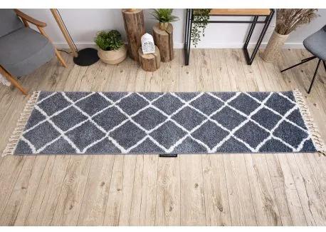 Dywany Luszczow Kusový koberec, běhoun BERBER CROSS, šedý Rozměr koberce: 60 x 200 cm