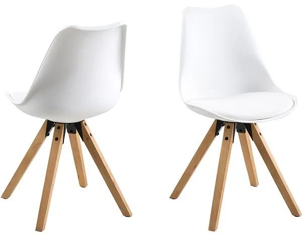Jídelní židle Dima (set 2 ks), dřevo/bílá