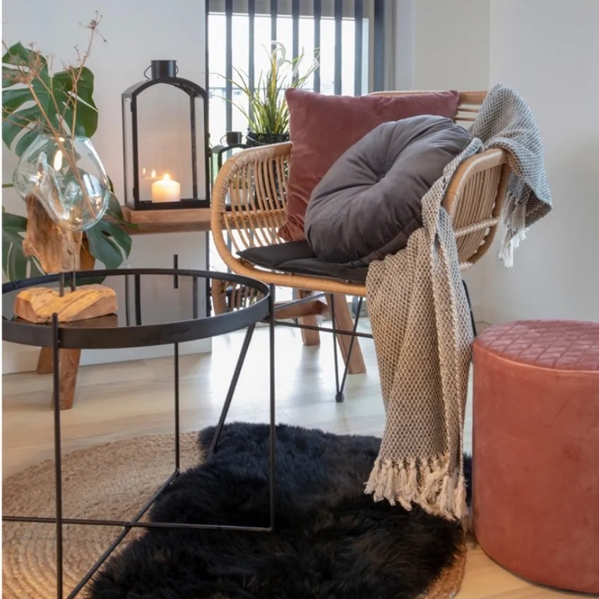 Nordic Living Přírodní ratanové křeslo Flot