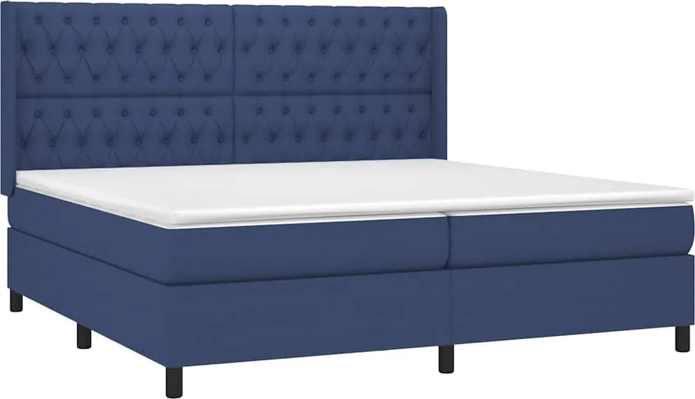 Box spring postel s matrací modrá 200x200 cm textil 3131703