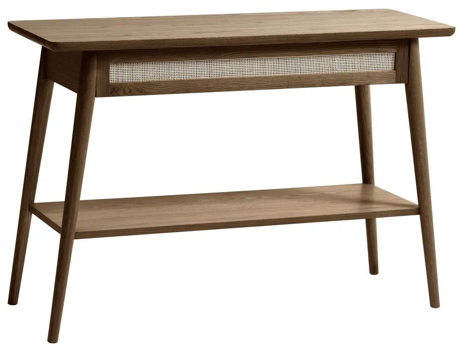 Hnědý konzolový stolek s deskou v dubovém dekoru 40x110 cm Barrali – Unique Furniture