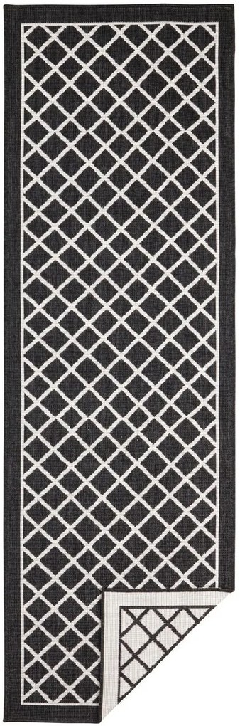 Hanse Home, Kusový koberec Twin Supreme 103425 Sydney black creme – na ven i na doma, 160x230, černá, chodba / předsíň