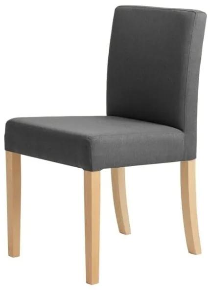 Tmavě šedá židle s přírodními nohami Custom Form Wilton