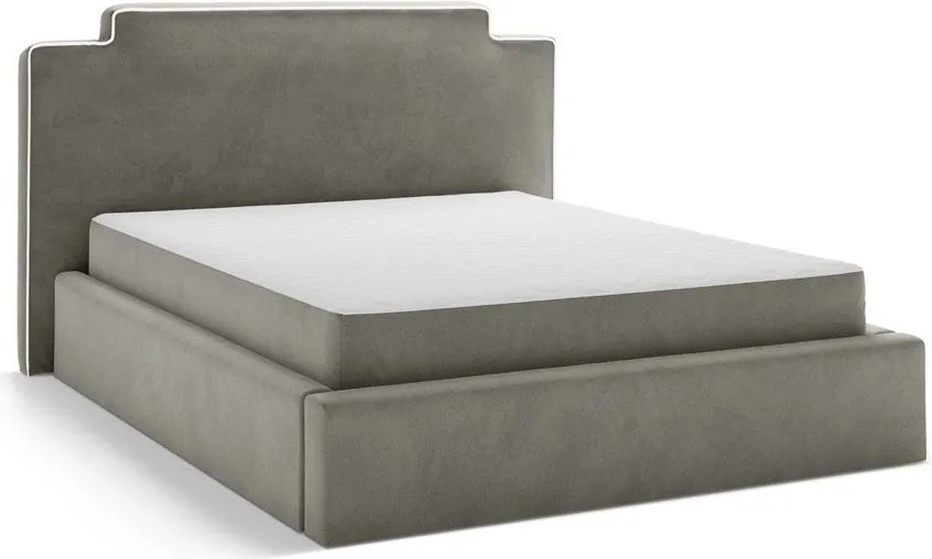 Tmavě šedá čalouněná dvoulůžková postel s úložným prostorem s roštem 180x200 cm Princess – Micadoni