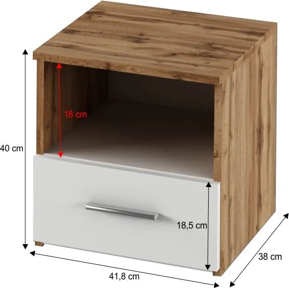 Ložnicová sestava 180x200 cm GABRIELA dub wotan / bílá Tempo Kondela