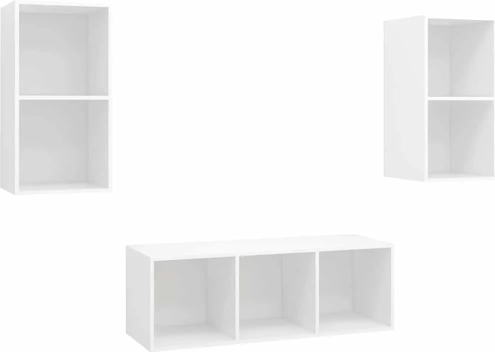 VidaXL TV skříňky 3 ks bílé dřevotříska 3079736