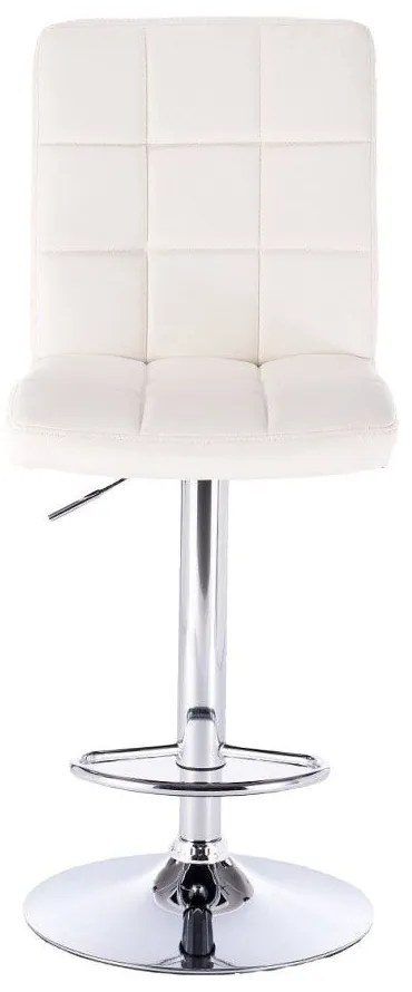 LuxuryForm DESIGN Barová židle TOLEDO na stříbrné kulaté podstavě - bílá