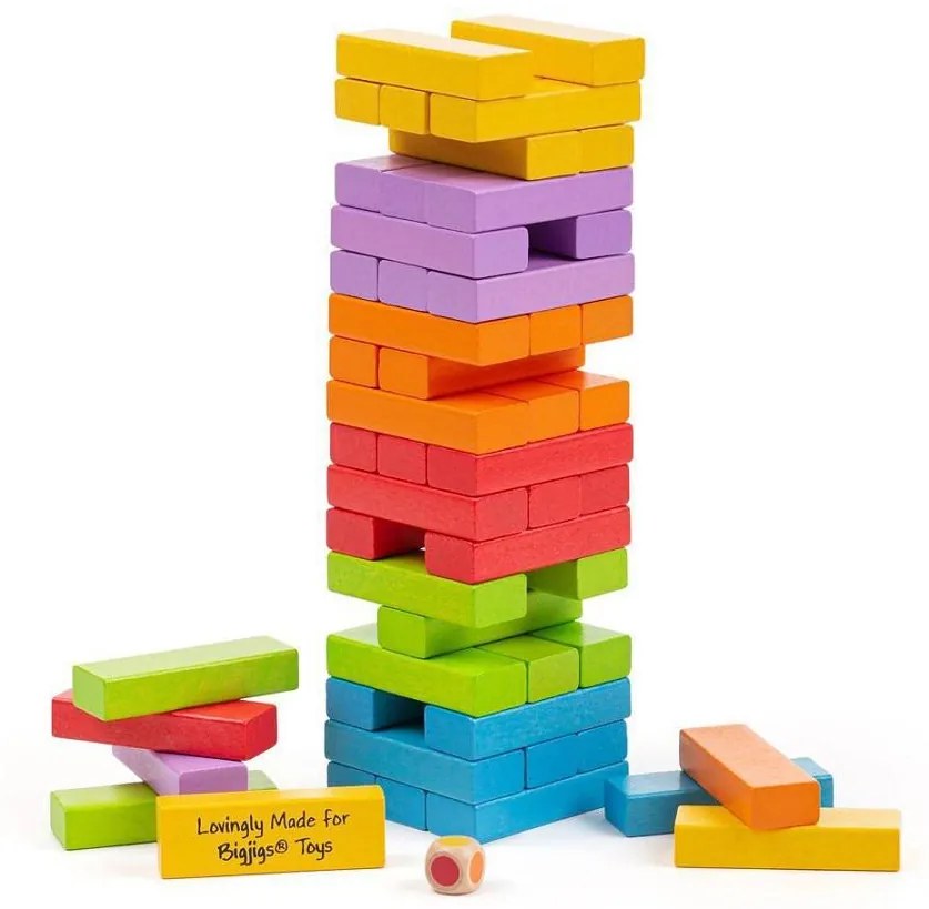 Bigjigs Toys Barevná Jenga