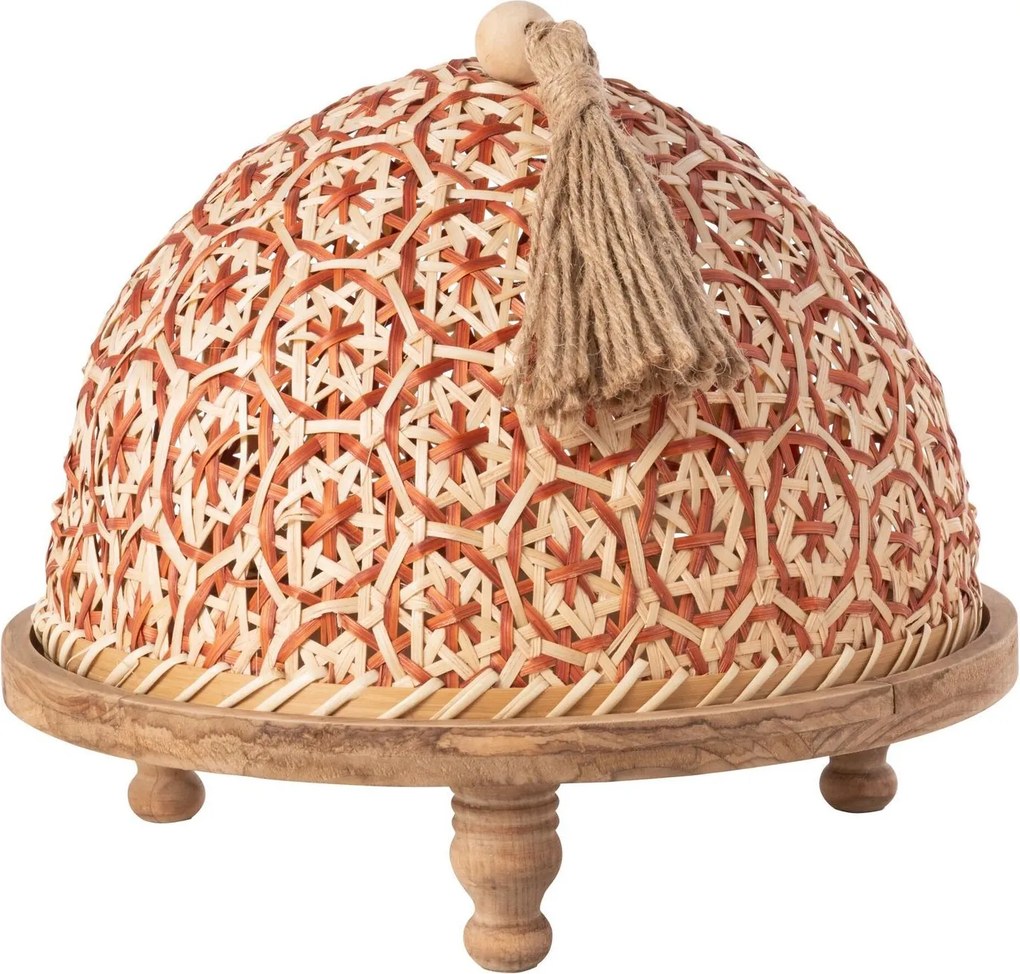 Přírodní dřevěný podnos s poklopem Hood - Ø30 * 25 cm