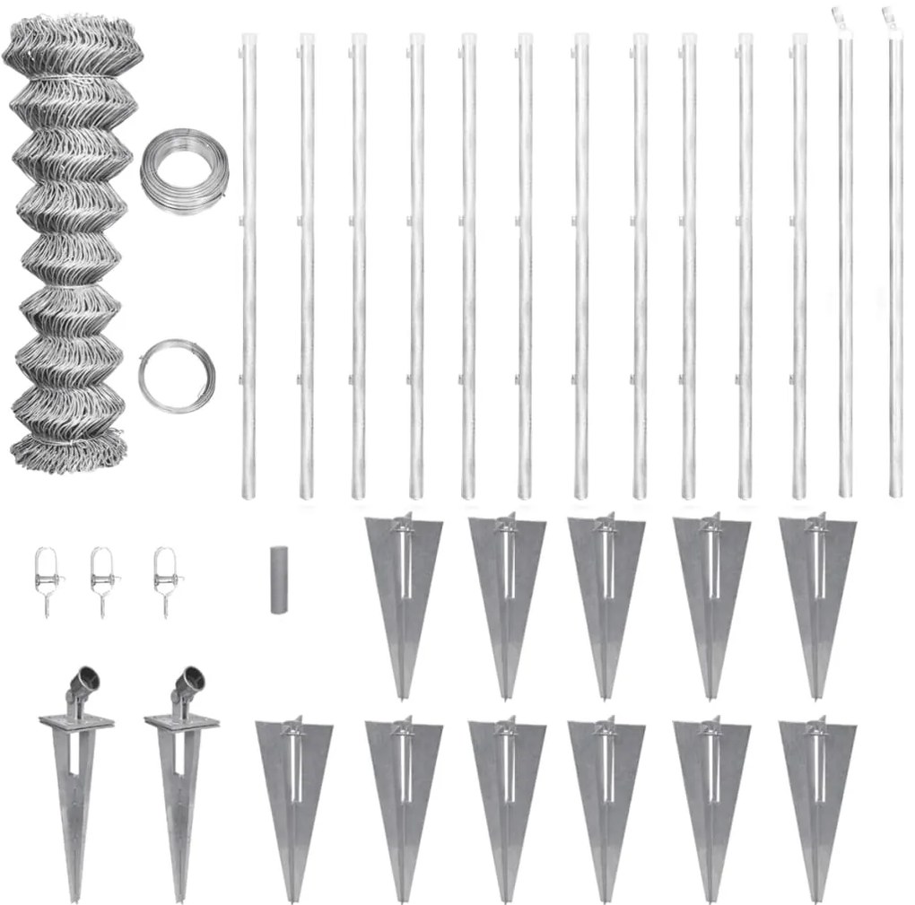 Drátěné pletivo se sloupky a kolíky pozinkovaná ocel 25 x 1,5 m