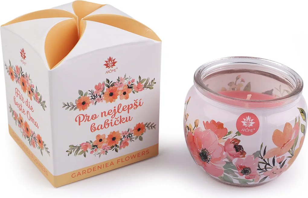 LADO Vonná svíčka ve skle 90 g Varianta: 27 (Christmas Scent) lososová světlá, Balení: 12 ks