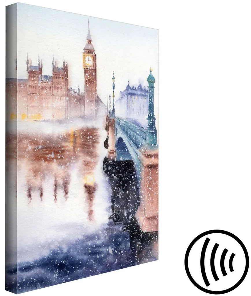 Obraz Město Londýn - kresba malovaná akvarelem ve smíšených barvách