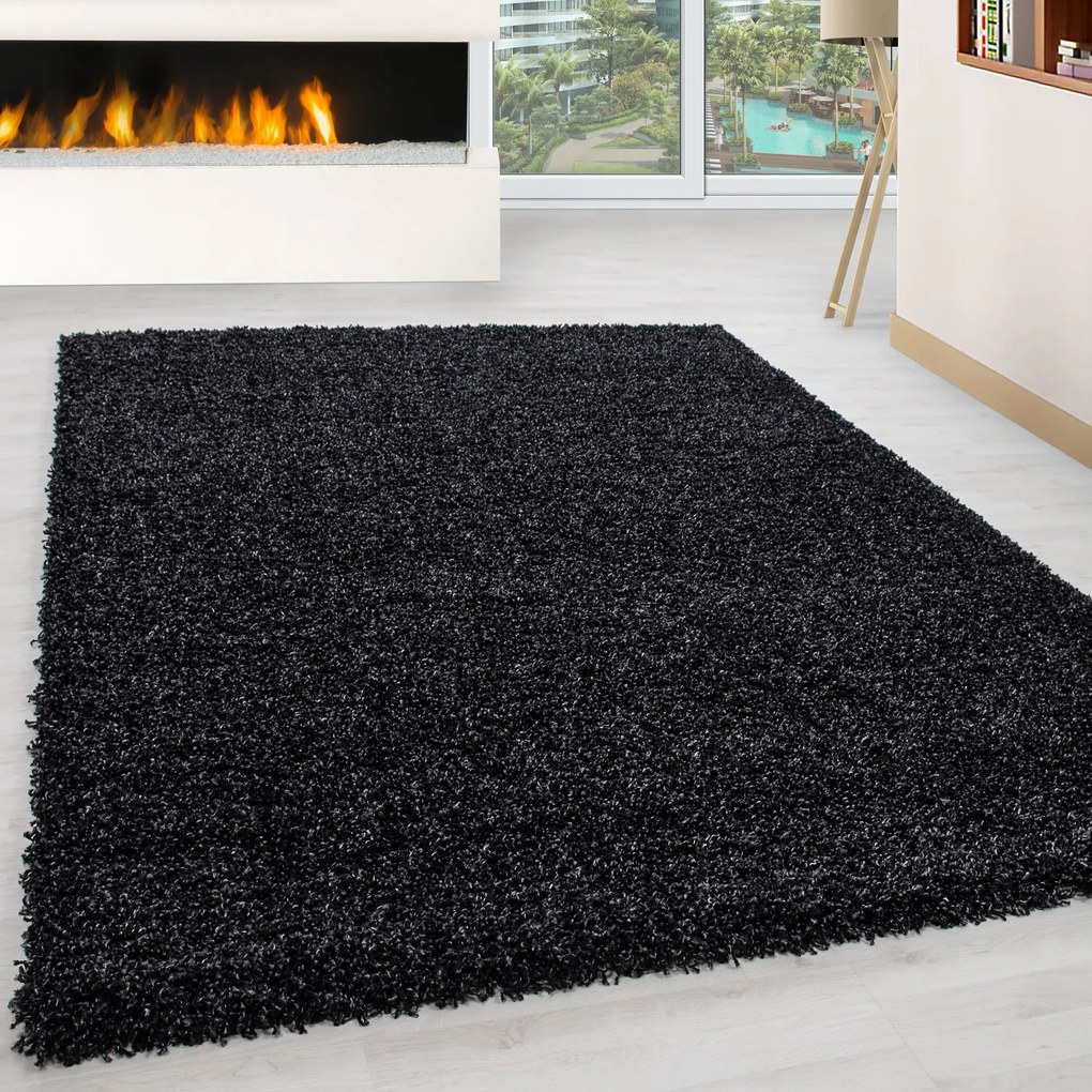 Ayyildiz, Kusový koberec Life Shaggy 1500 antra, 240x340, šedá, ložnice