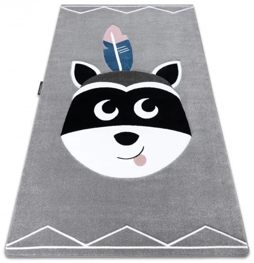 Dywany Łuszczów, Dětský kusový koberec Petit Raccoon mukki grey, 160x220, šedá, dětský pokoj