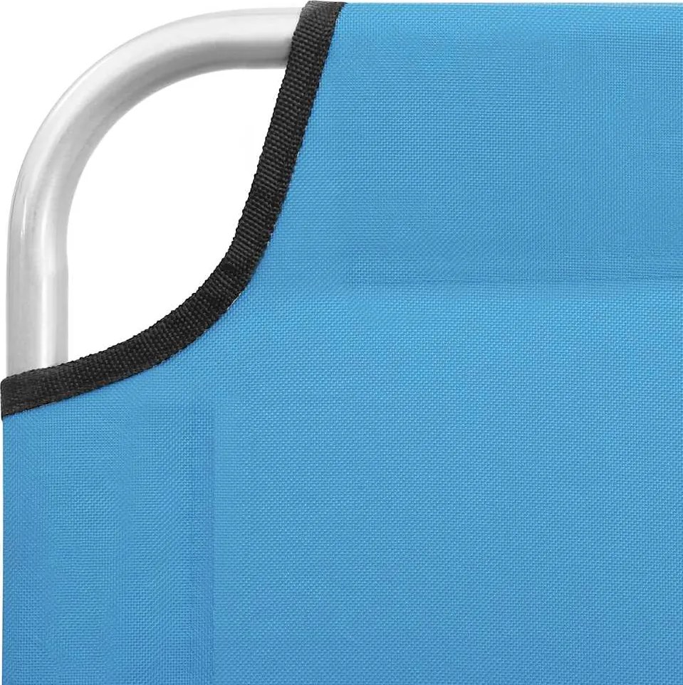 Zahradní lehátko ocel a textil tyrkysově modré 310329